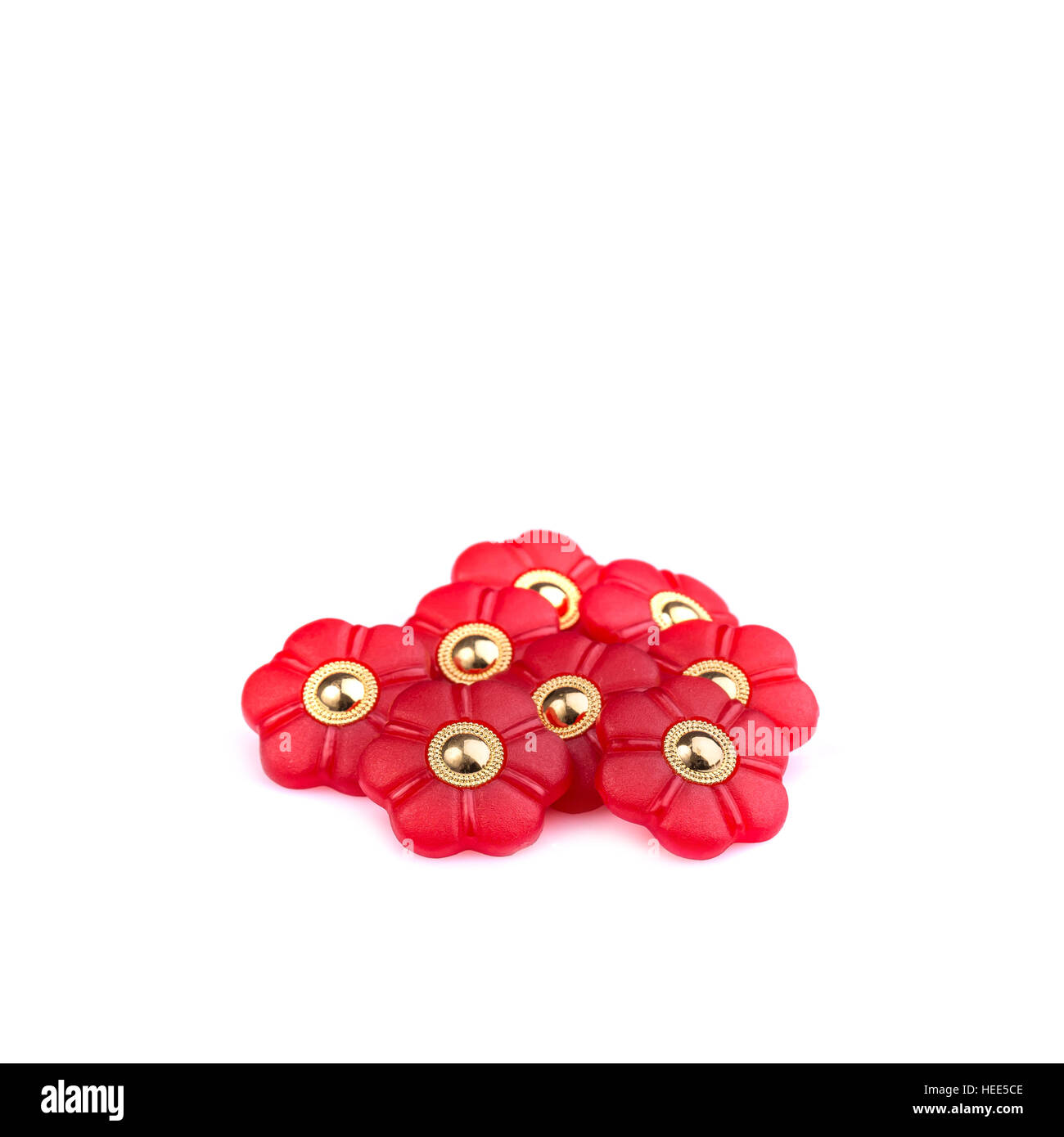 Close up color button isolated on white background Stock Photo - Alamy