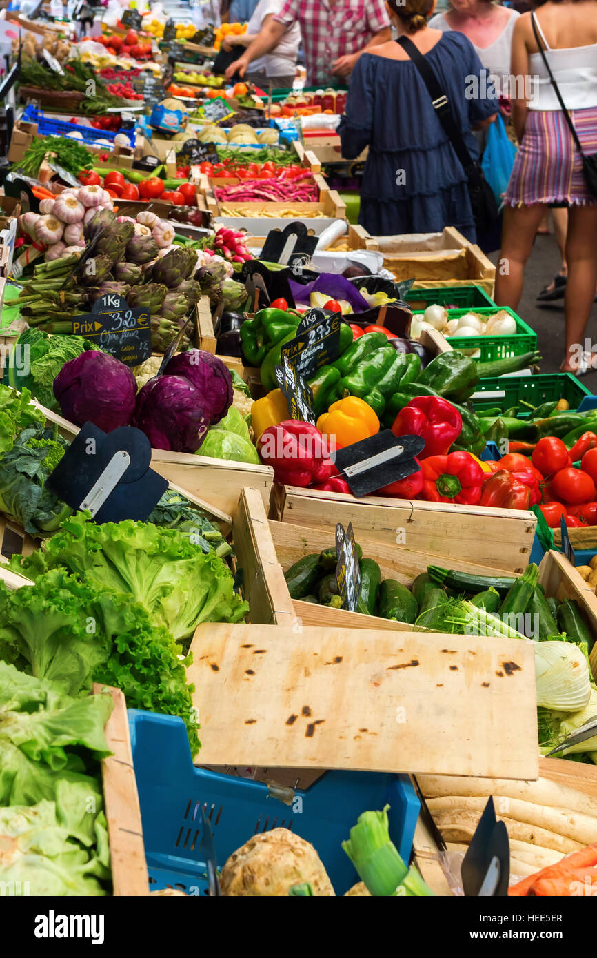 stall display of a farmers market in the Provence, France Stock Photo ...