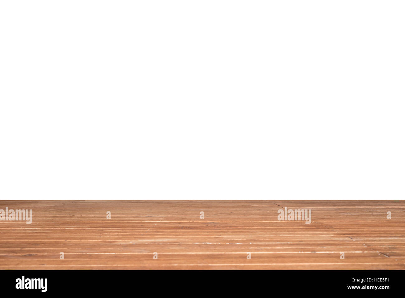 Outdoor wooden flooring with white isolated space for design. Saved ...