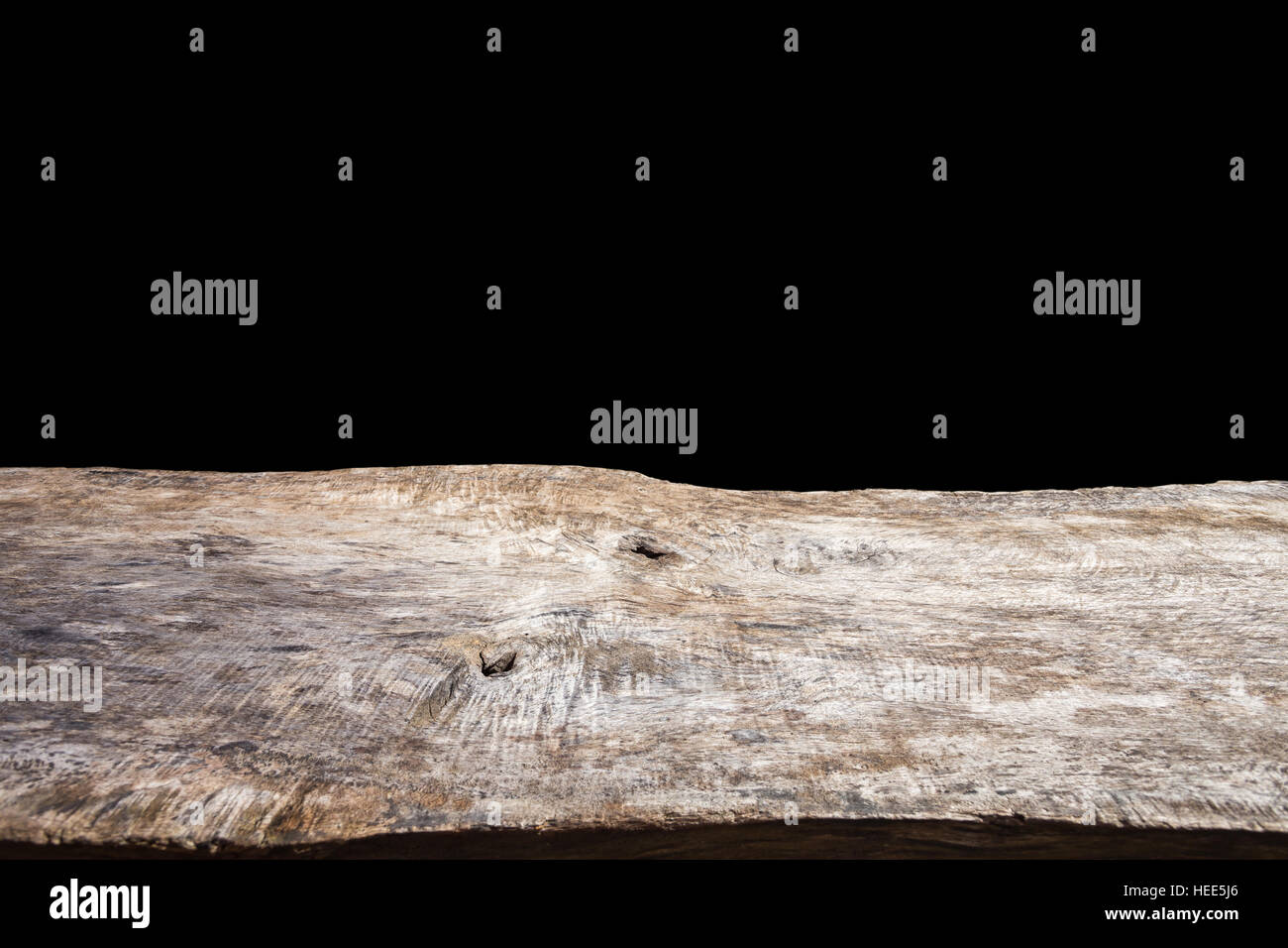 Close up old wood table top on white background Stock Photo - Alamy
