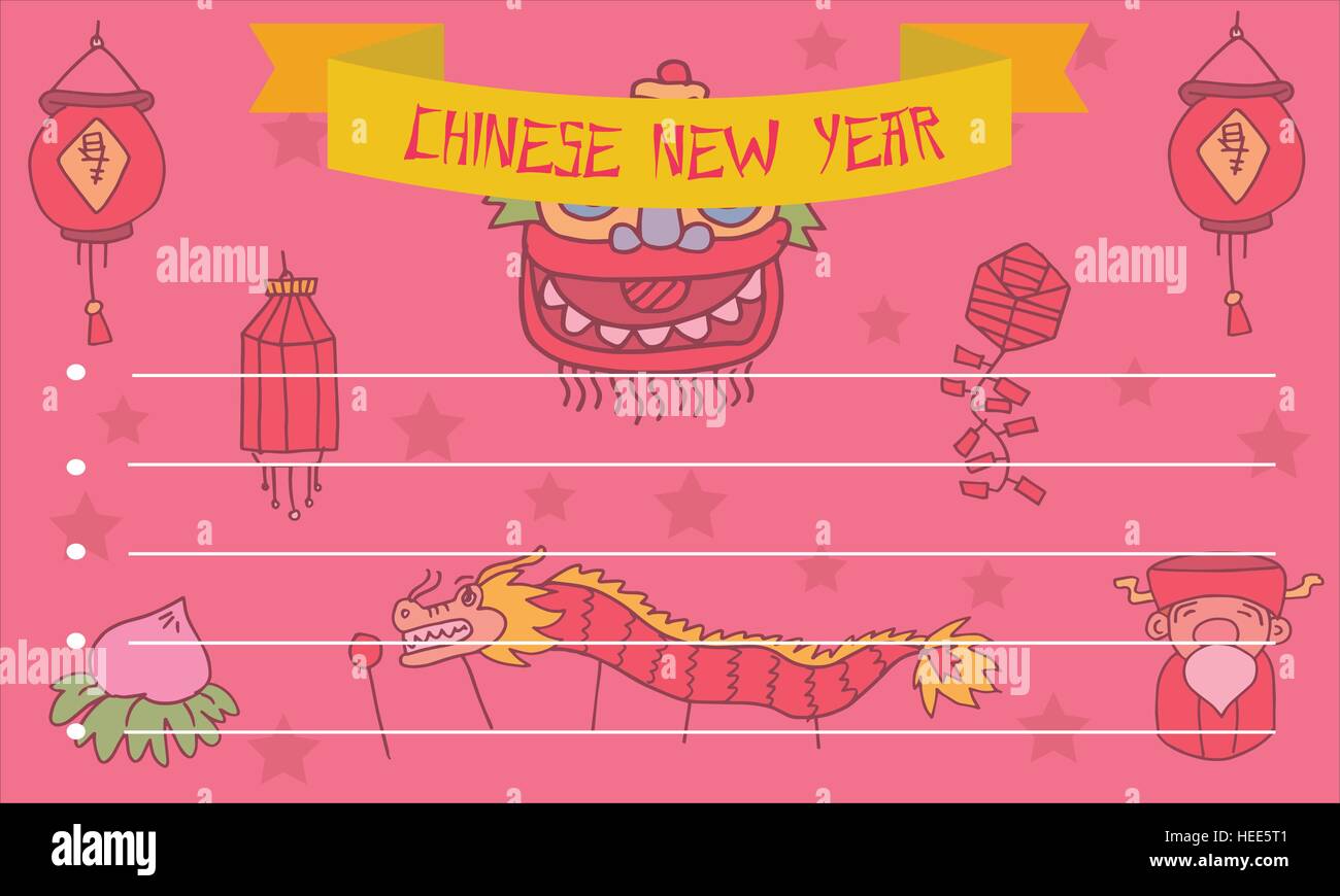 Greeting card of Chinese vector illustration Stock Vector Image & Art ...