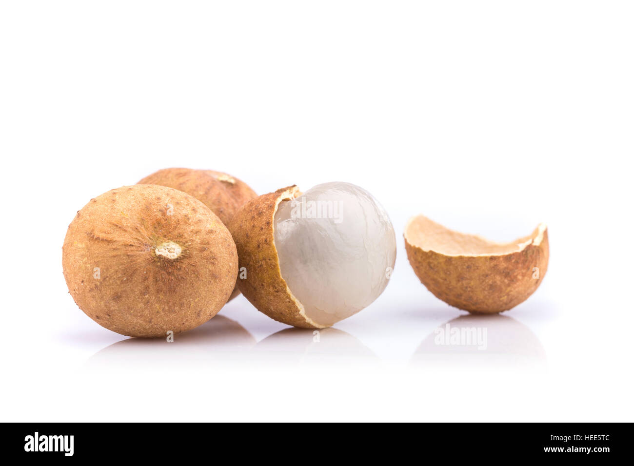 Close up longan isolated on white background Stock Photo - Alamy