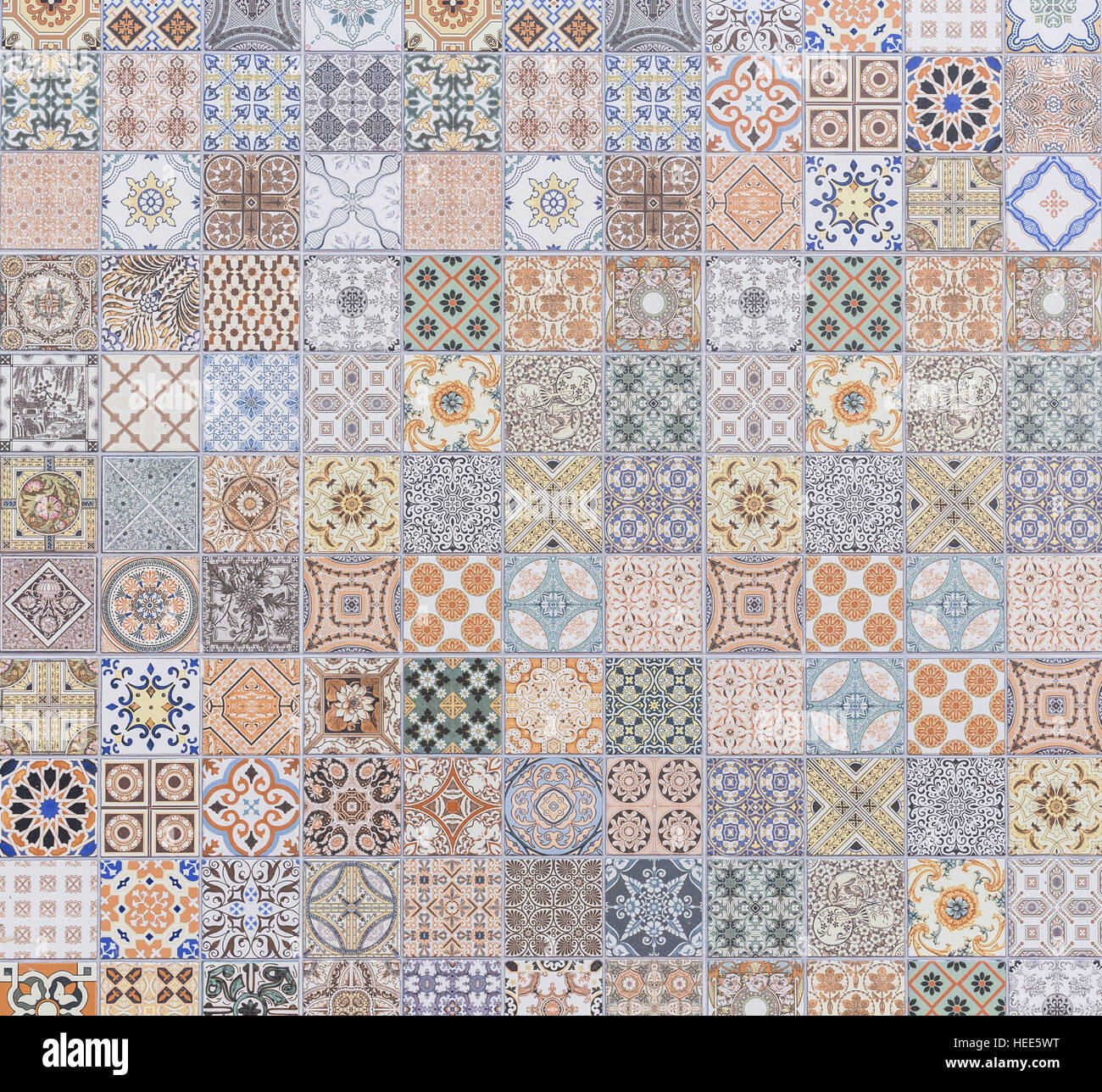 Pattern of vintage style wall tile texture and background Stock Photo ...