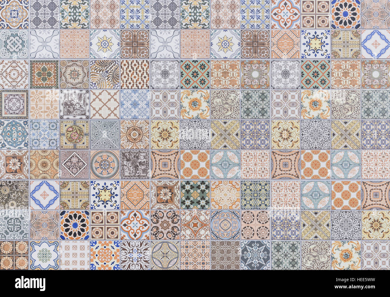 Pattern of vintage style wall tile texture and background Stock Photo ...