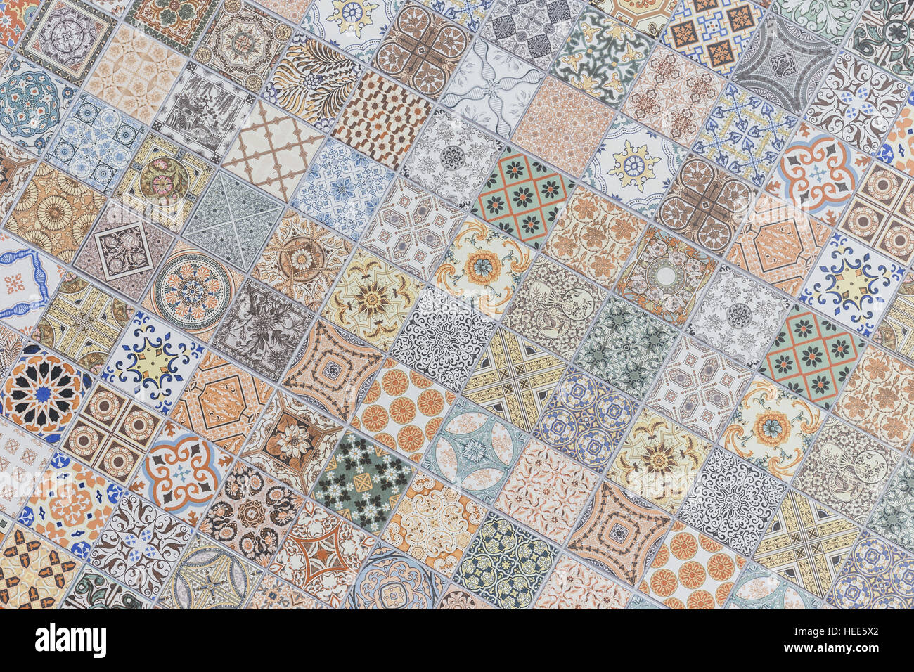 Pattern of vintage style wall tile texture and background Stock Photo ...