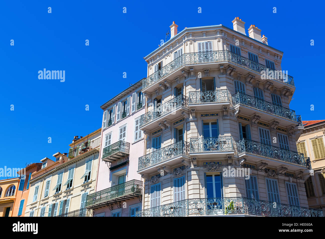 elegant old city building in Cannes, French Riviera, France Stock Photo ...