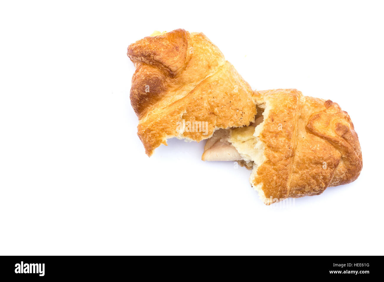Close up top view Croissant isolated on white background Stock Photo ...