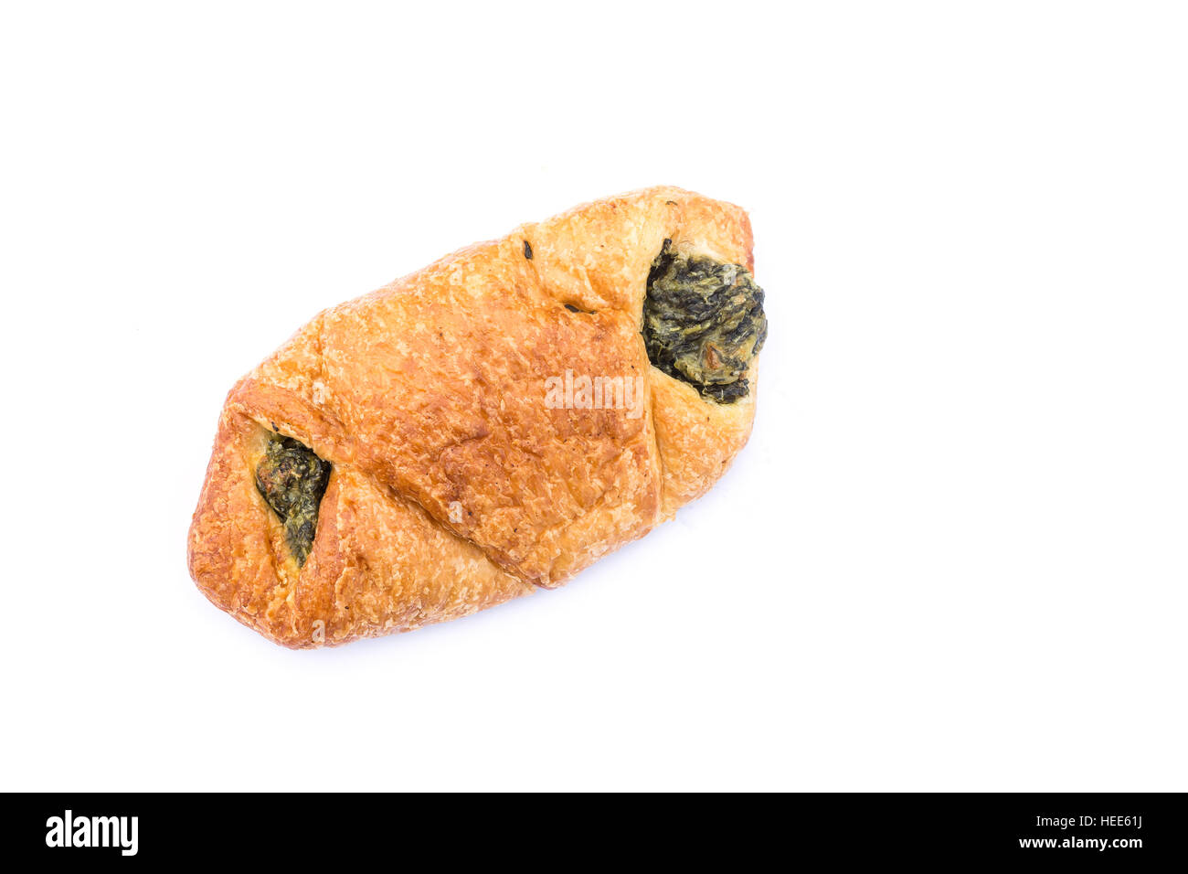 Close up top view Croissant isolated on white background Stock Photo ...