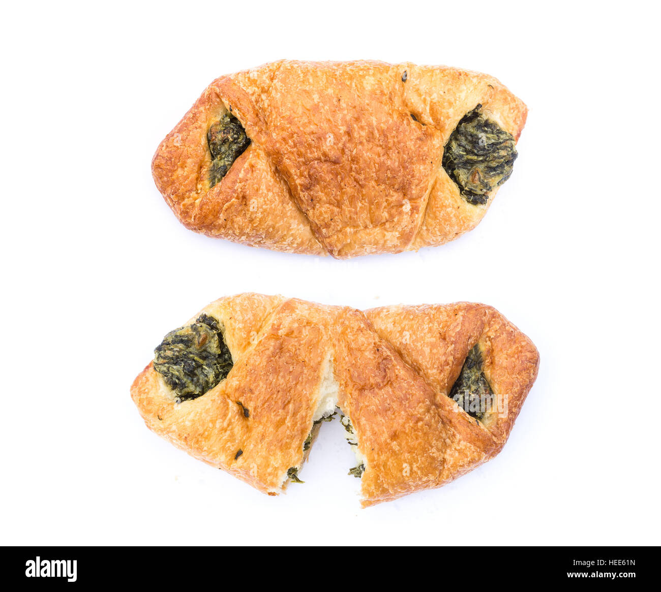 Close up top view Croissant isolated on white background Stock Photo ...