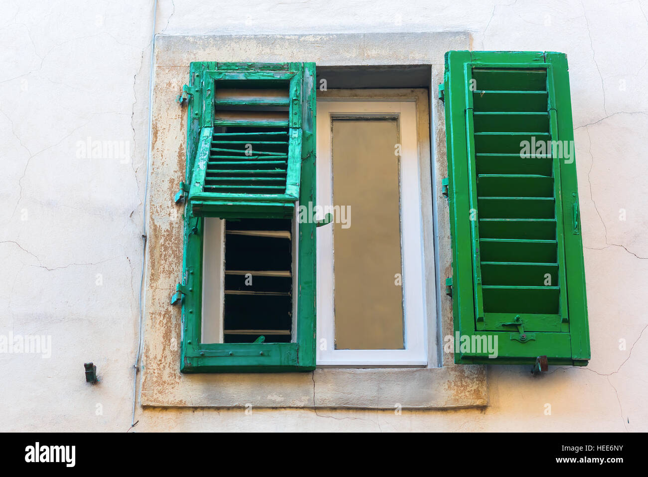 old shuttered window at a house in Florence, Italy Stock Photo - Alamy