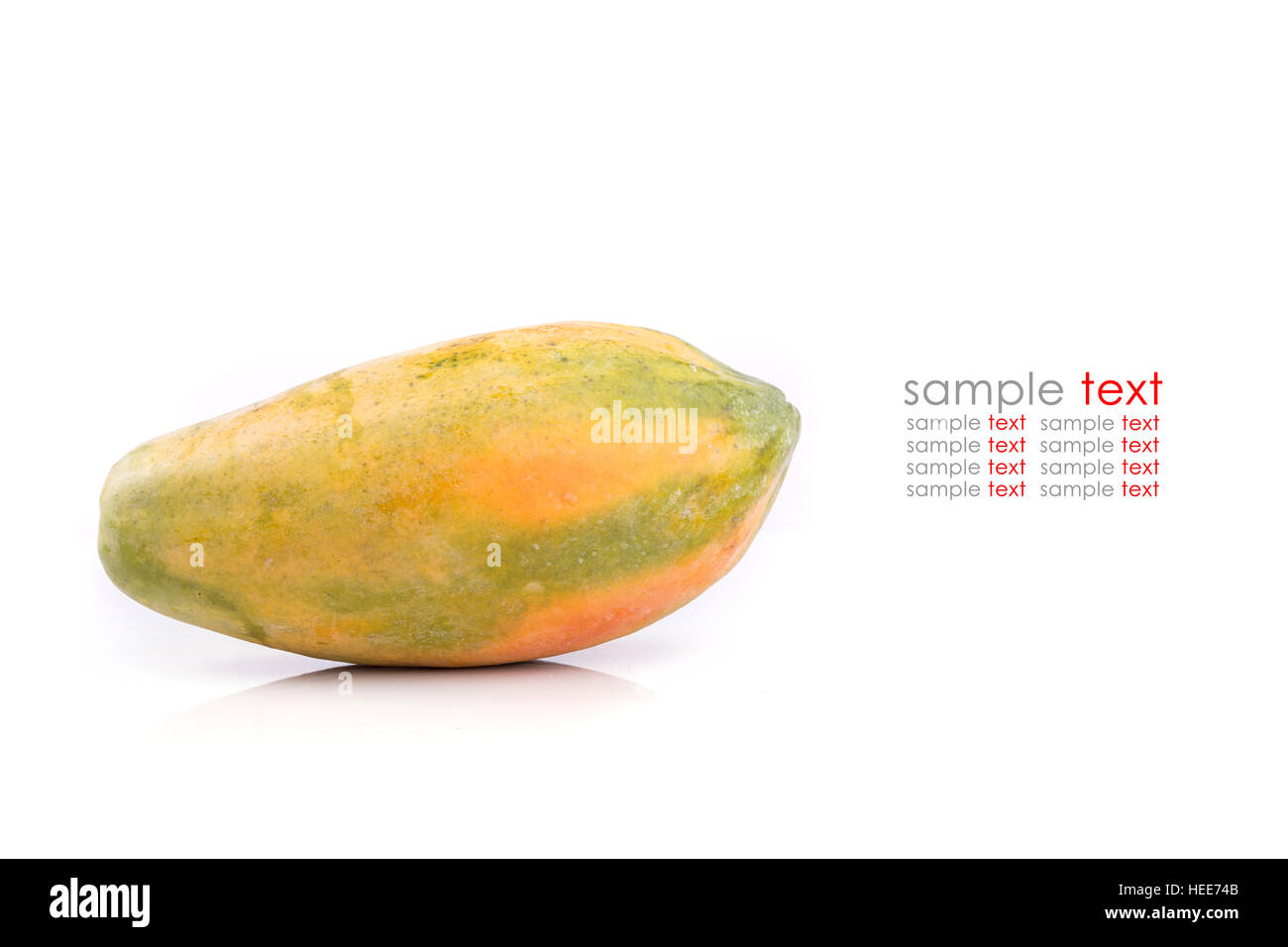 Close up yellow papaya fruit isolated on white background Stock Photo ...