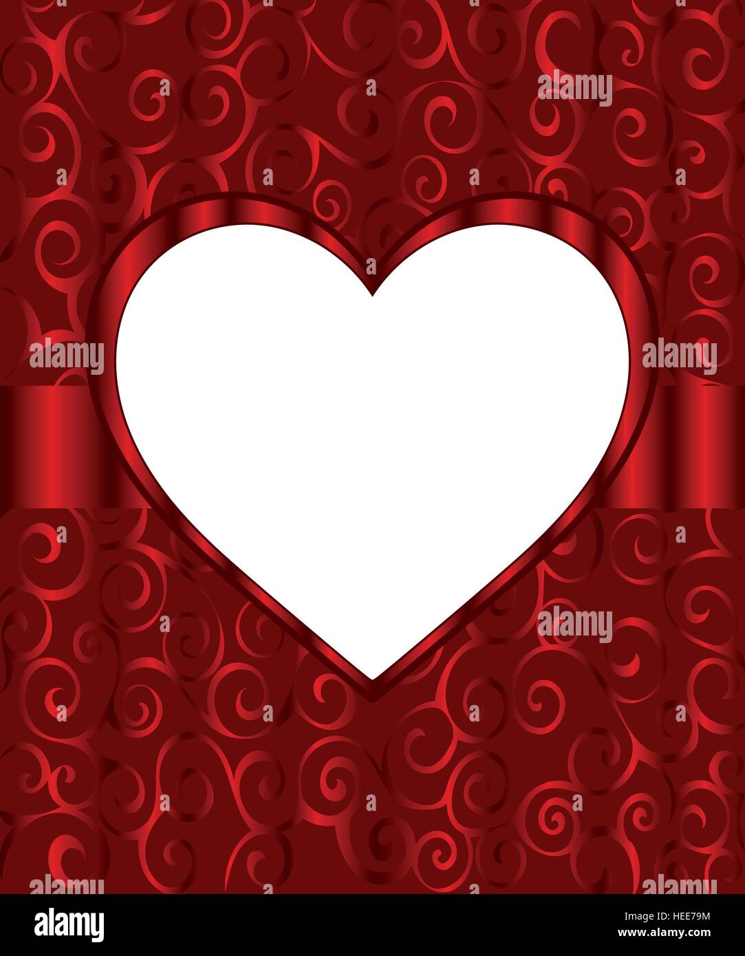 Vintage frame heart background invitation ornament. Vector illustration ...