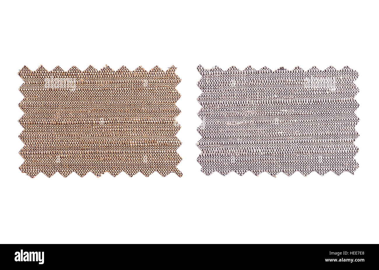 Set of sample pieces color fabric isolated on white background Stock ...