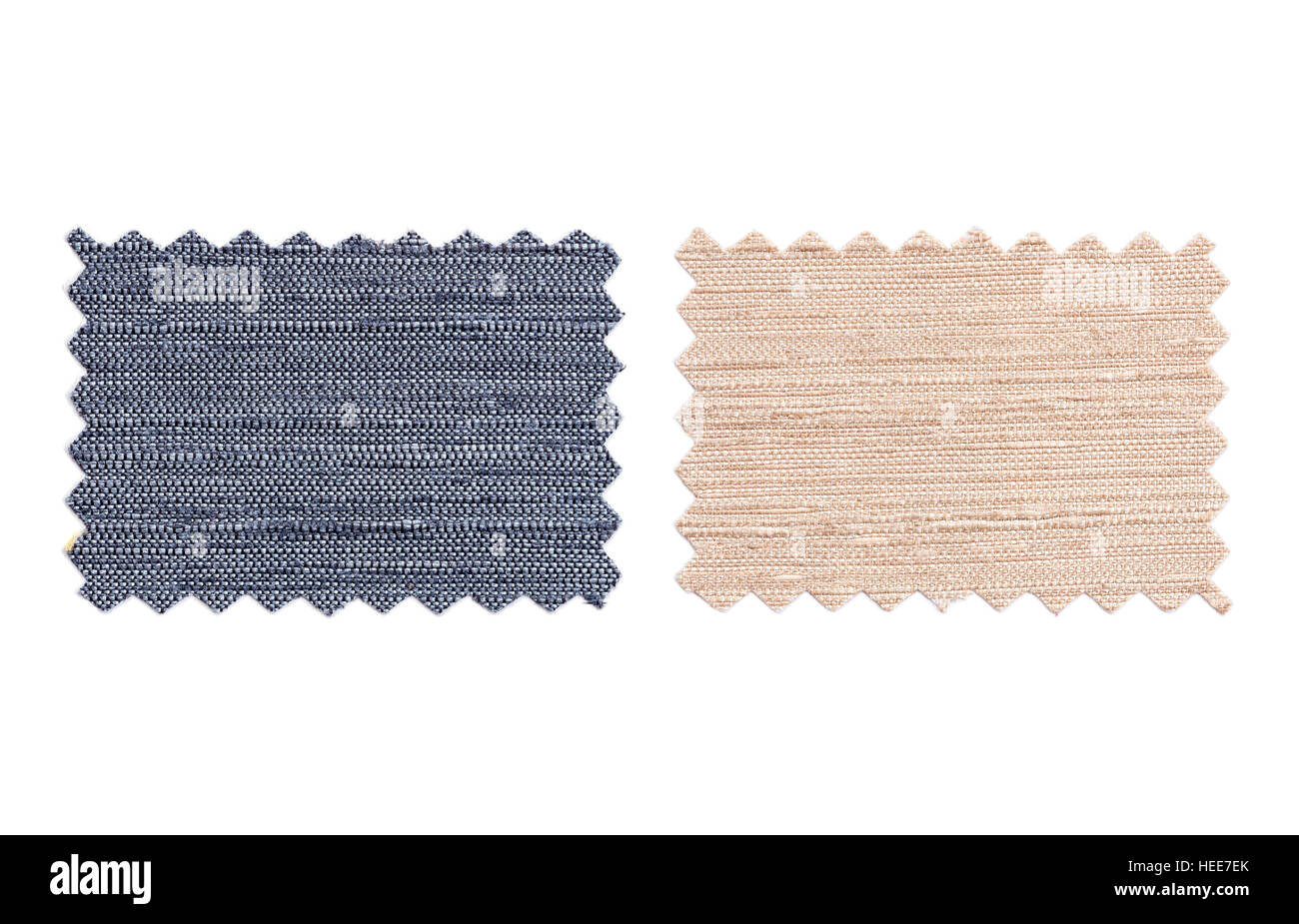 Set of sample pieces color fabric isolated on white background Stock ...