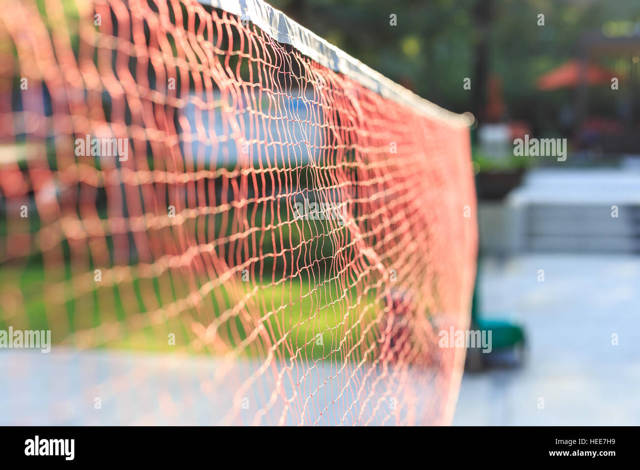 Close up outdoor red color net in the park Stock Photo - Alamy