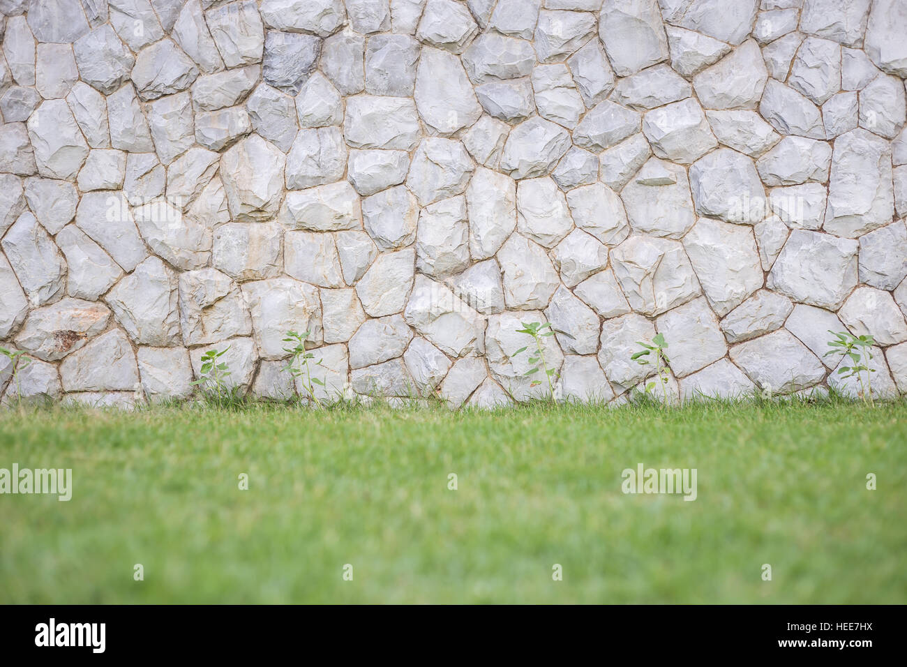 Exterior natural stone wall decorative in the garden Stock Photo - Alamy