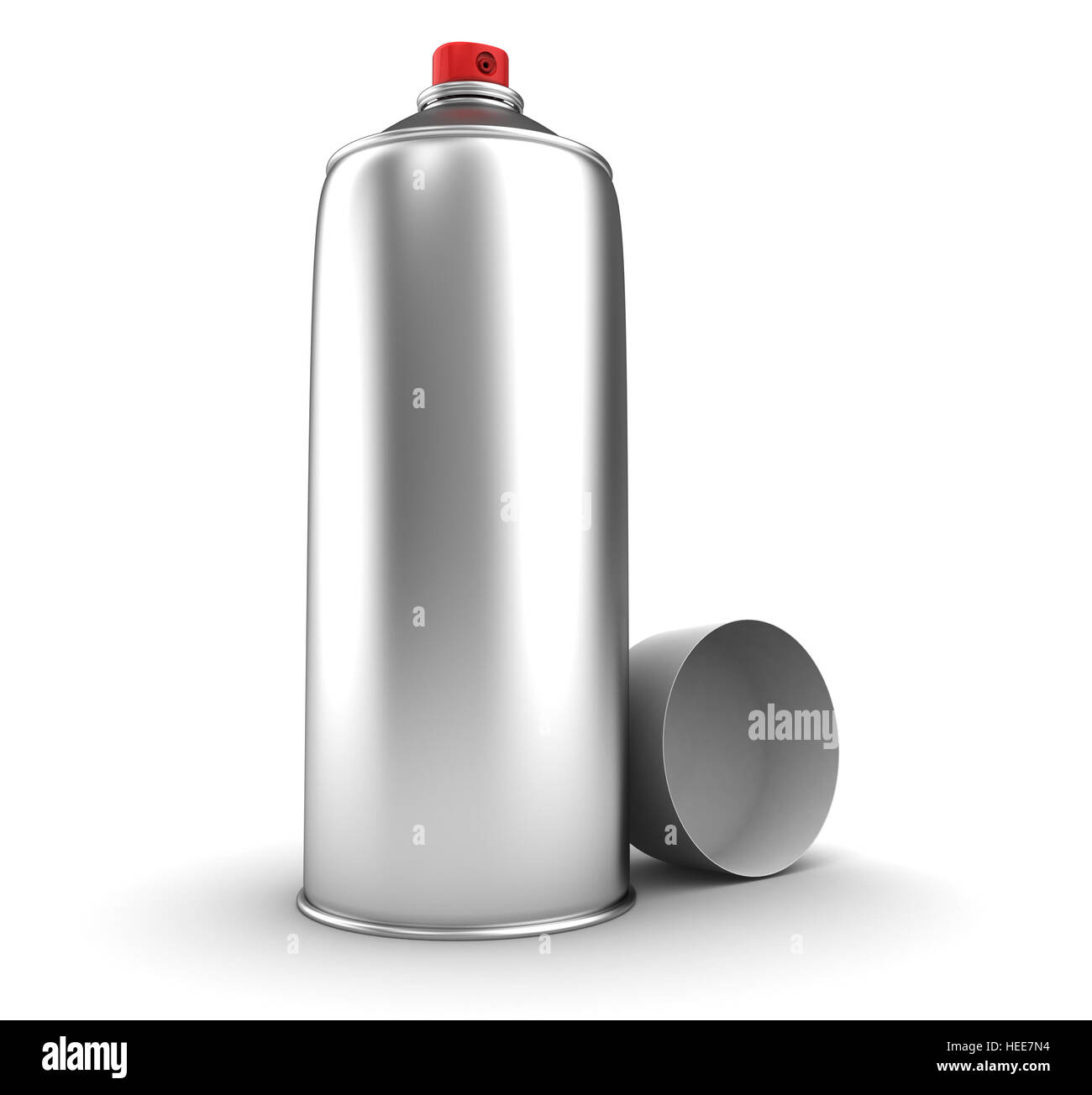3d illustration of chrome spray can, over whtie background Stock Photo ...