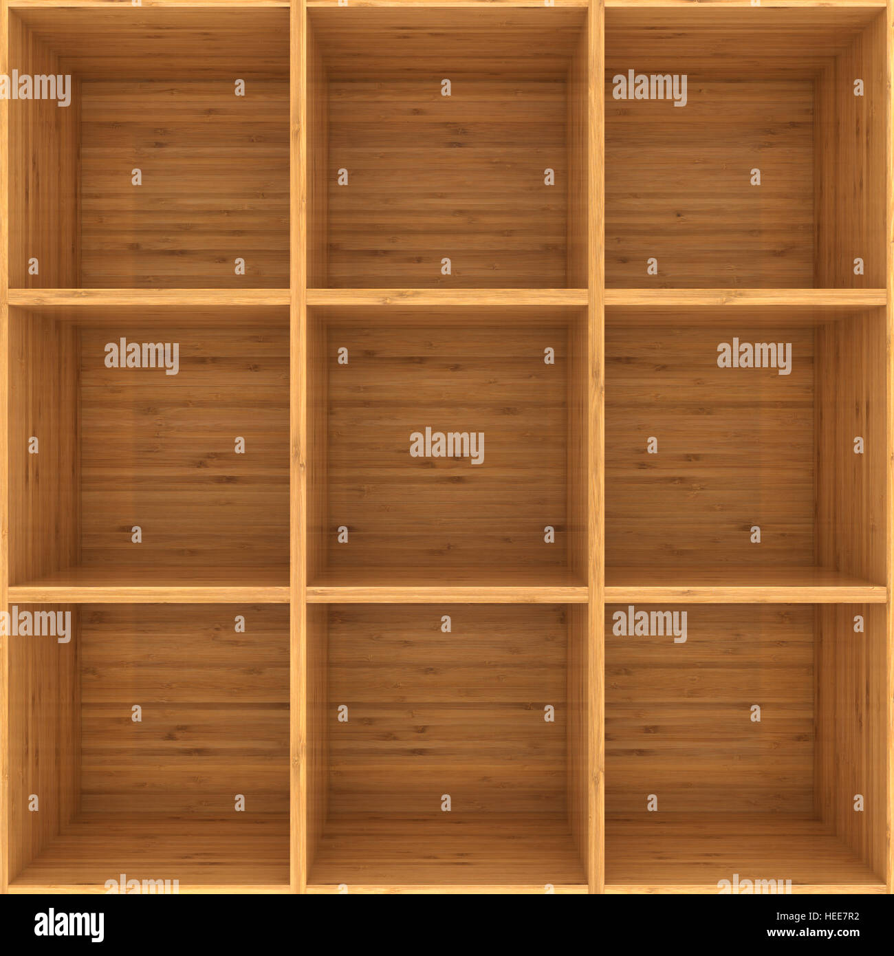 3d illustration of wooden shelf for books, bamboo textured Stock Photo ...