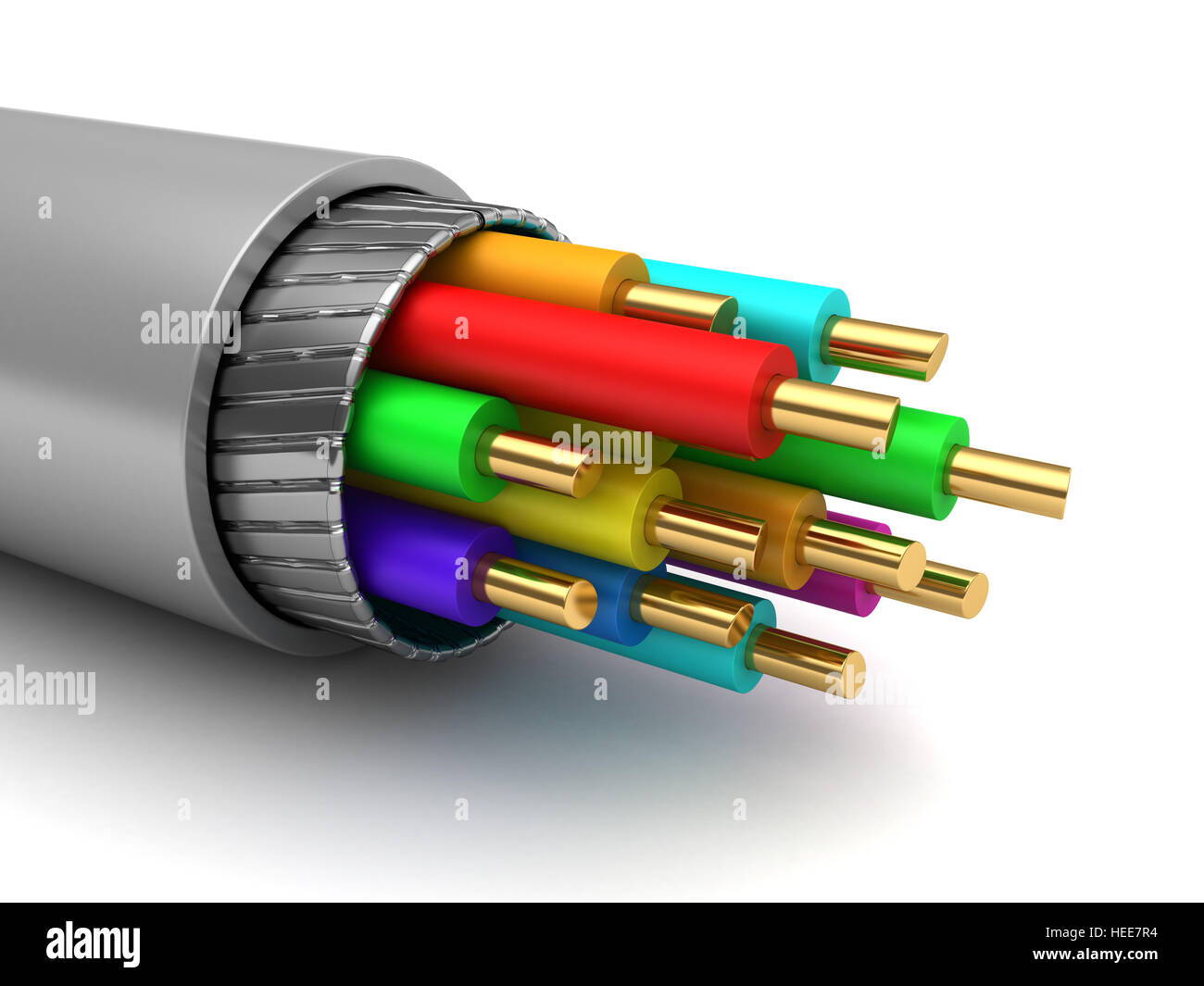 3d illustration of cable inside structure Stock Photo - Alamy
