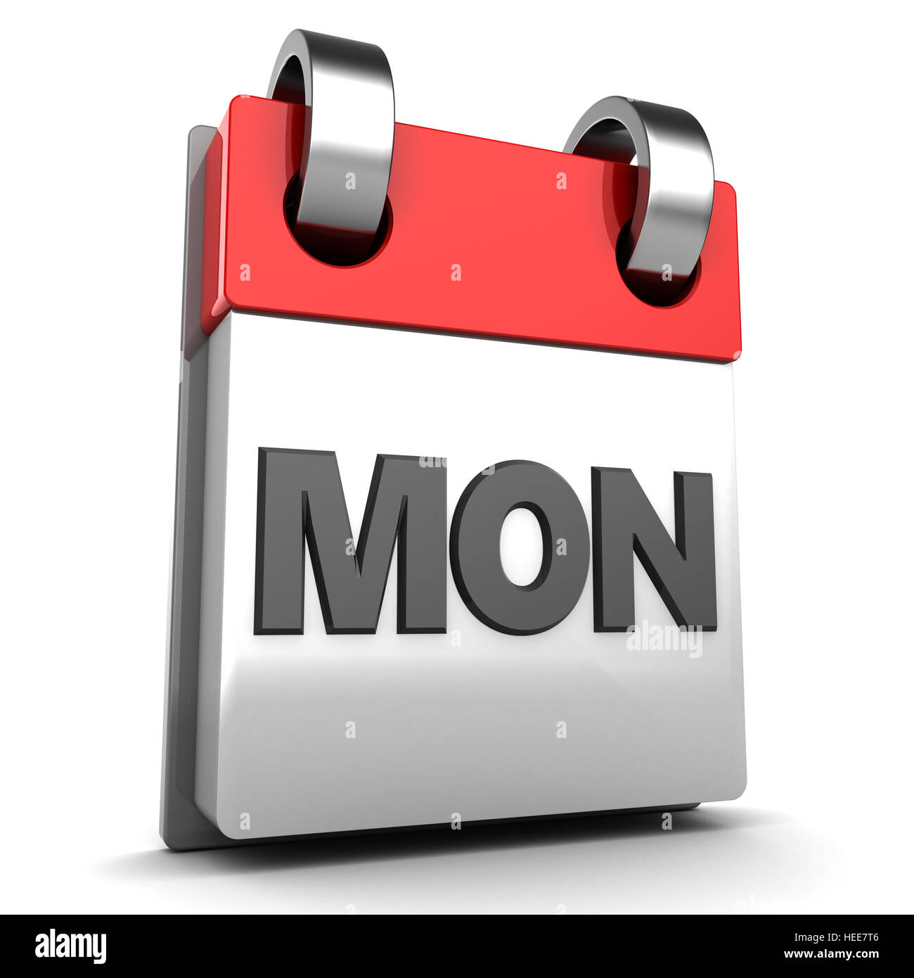 3d illustration of monday calendar over white background Stock Photo ...