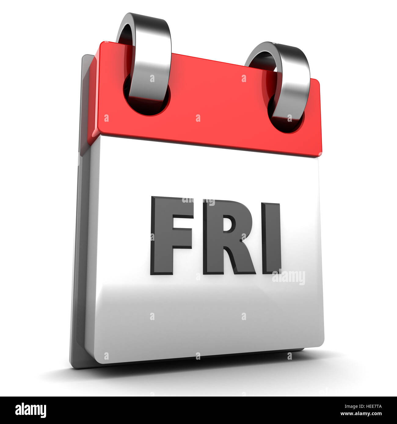 3d illustration of calendar with friday page, over white background ...