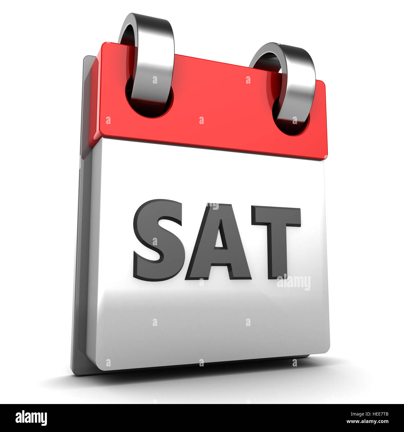 3d illustration of calendar with saturday page Stock Photo - Alamy