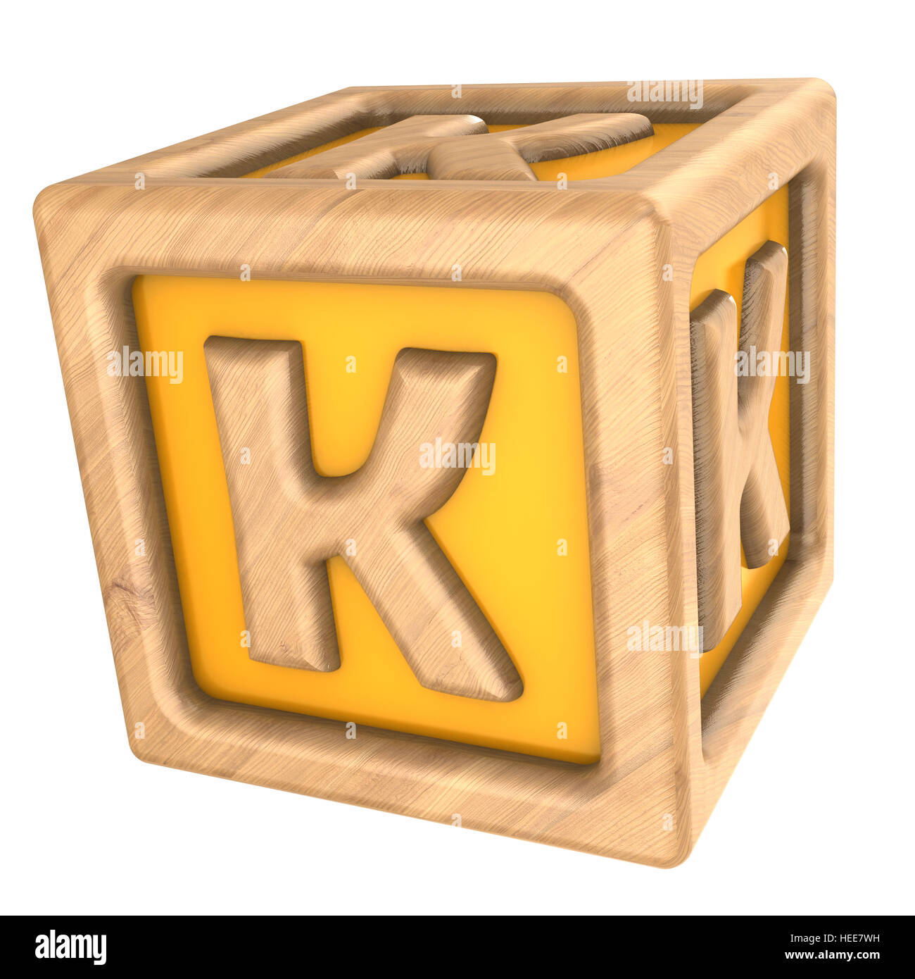 3d illustration of toy cube with sign 'k' on it Stock Photo - Alamy