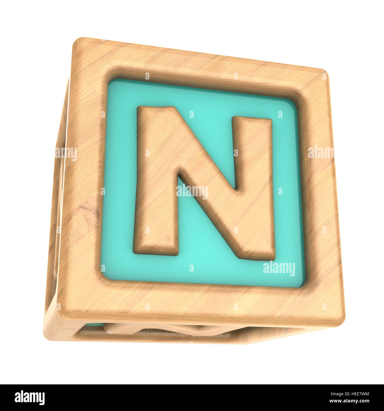 3d illustration of toy cube with sign 'n' on it Stock Photo - Alamy