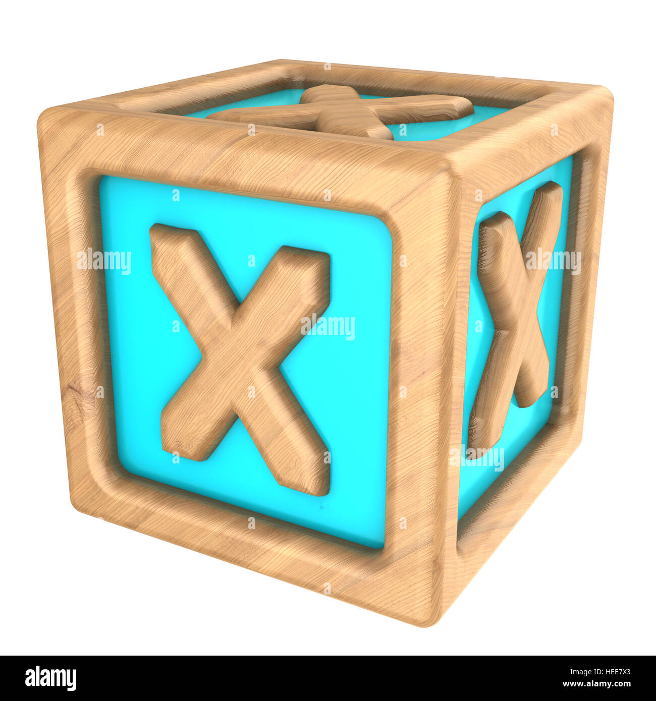3d illustration of toy cube with sign 'x' on it Stock Photo - Alamy