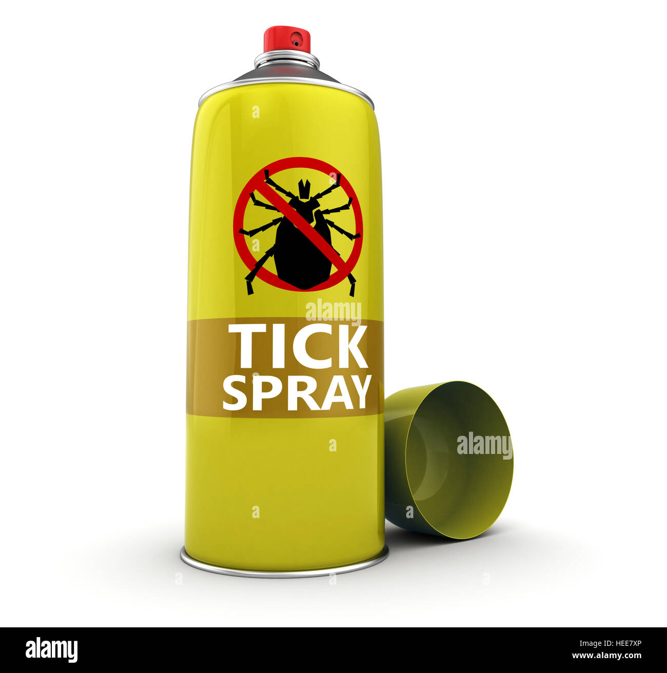 3d illustration of tick spray bottle, over white background Stock Photo ...