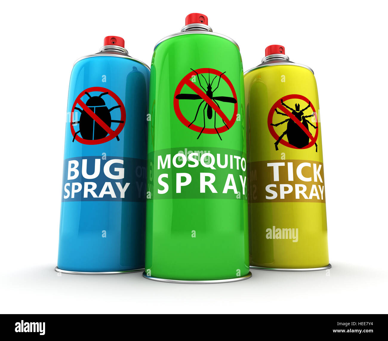 3d illustration of three different insecticide bottles Stock Photo - Alamy
