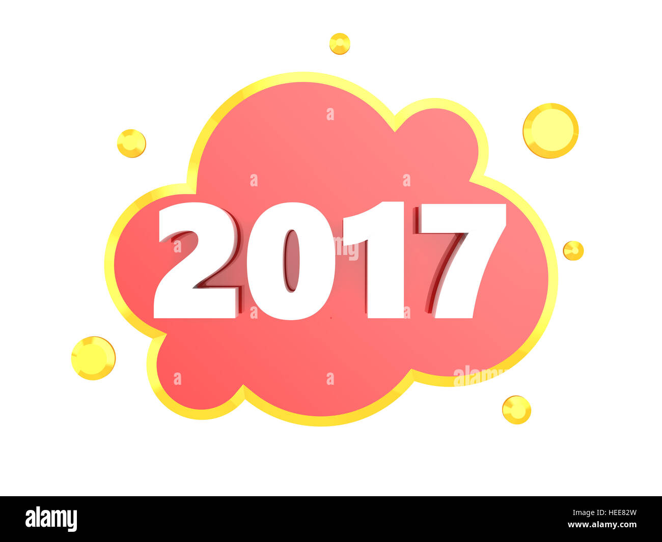 3d illustration of new 2017 year sign, isolated over white background ...