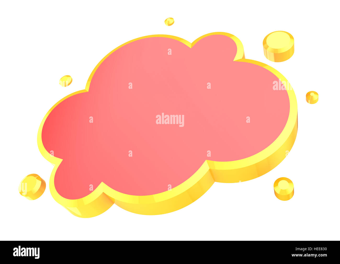 3d illustration of red cloud shape, think symbol Stock Photo - Alamy