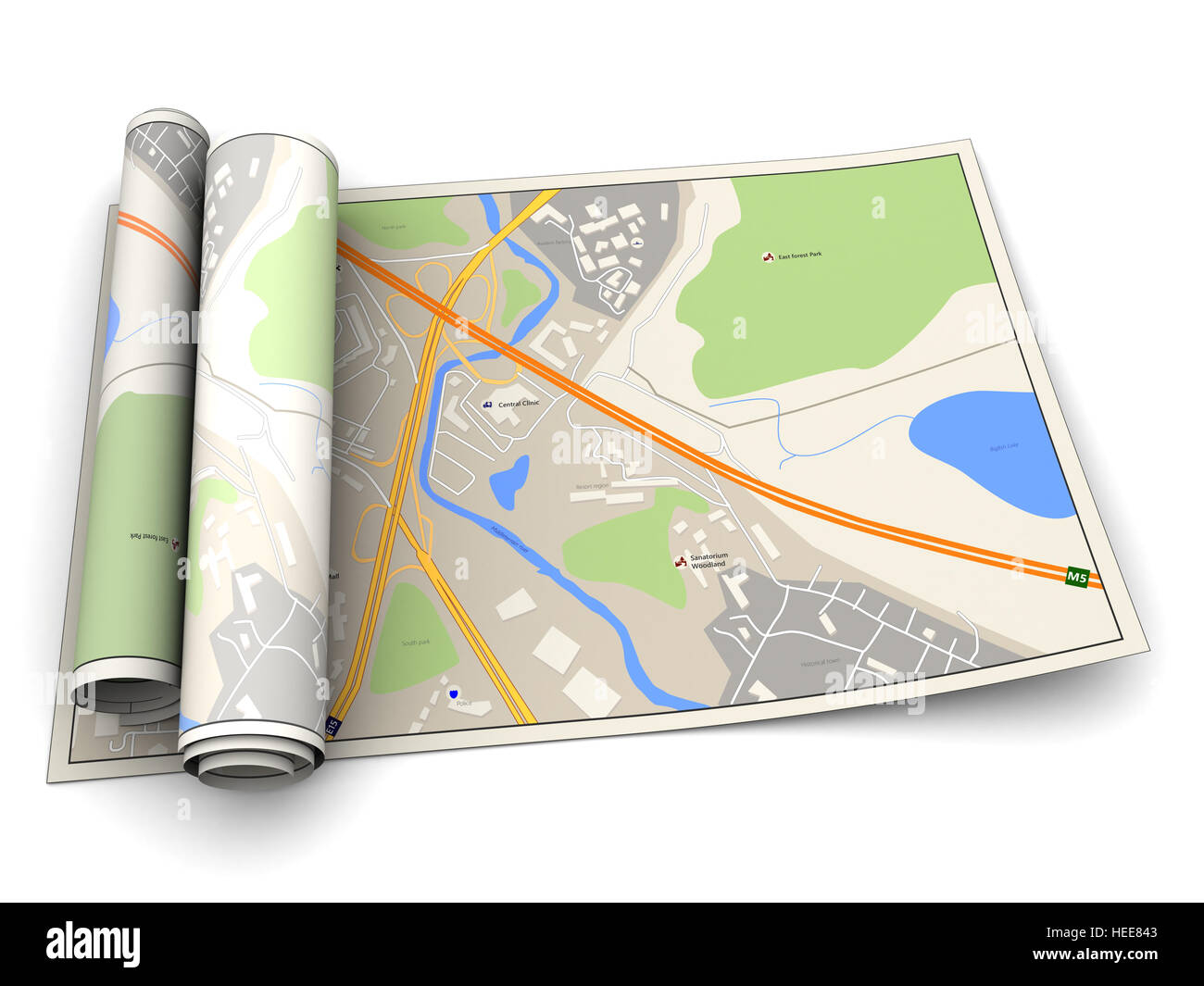 Map of roll hi-res stock photography and images - Alamy
