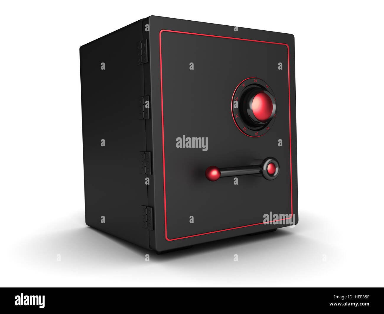 3d illustration of safe, black and red color Stock Photo - Alamy