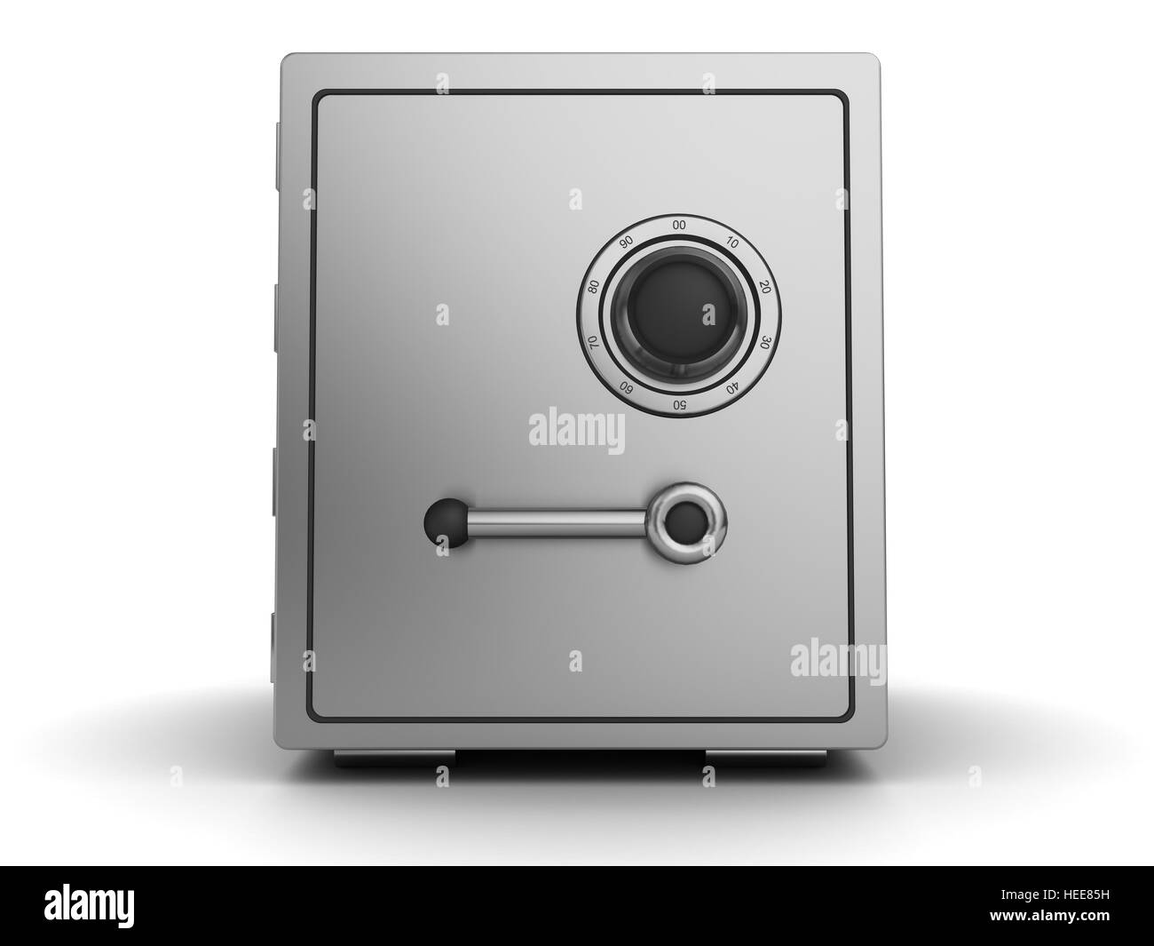 3d illustration of steel safe with combination lock Stock Photo - Alamy