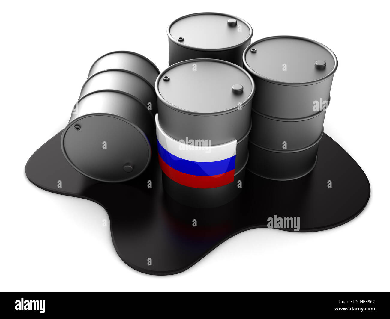 3d illustration of Russian oil barrels Stock Photo - Alamy
