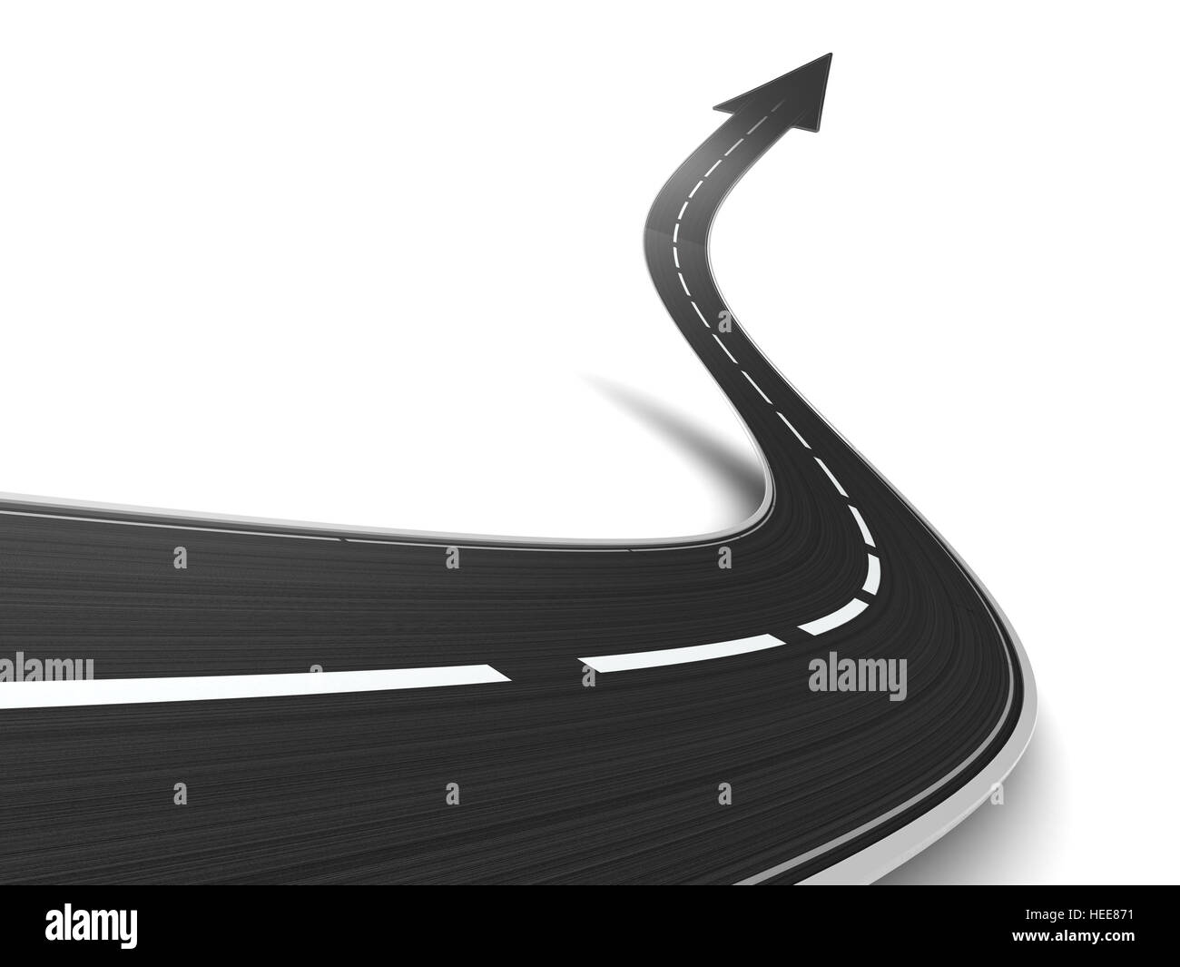 3d illustration of road with arrow direction Stock Photo - Alamy