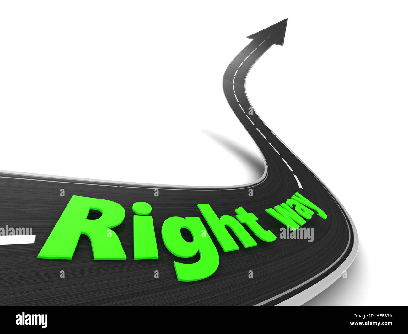 3d illustration of right way direction concept Stock Photo - Alamy