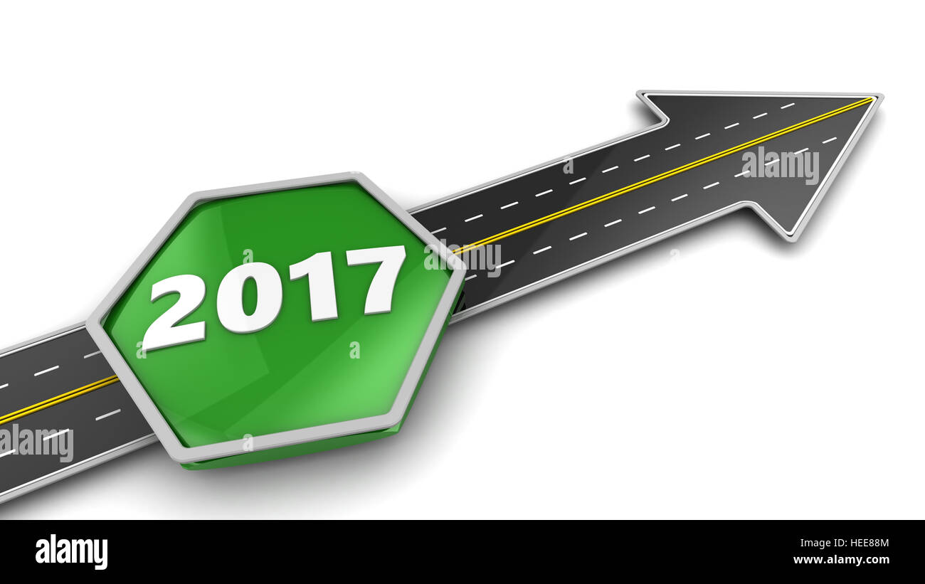3d illustration of asphalt road with arrow and choice sign Stock Photo ...