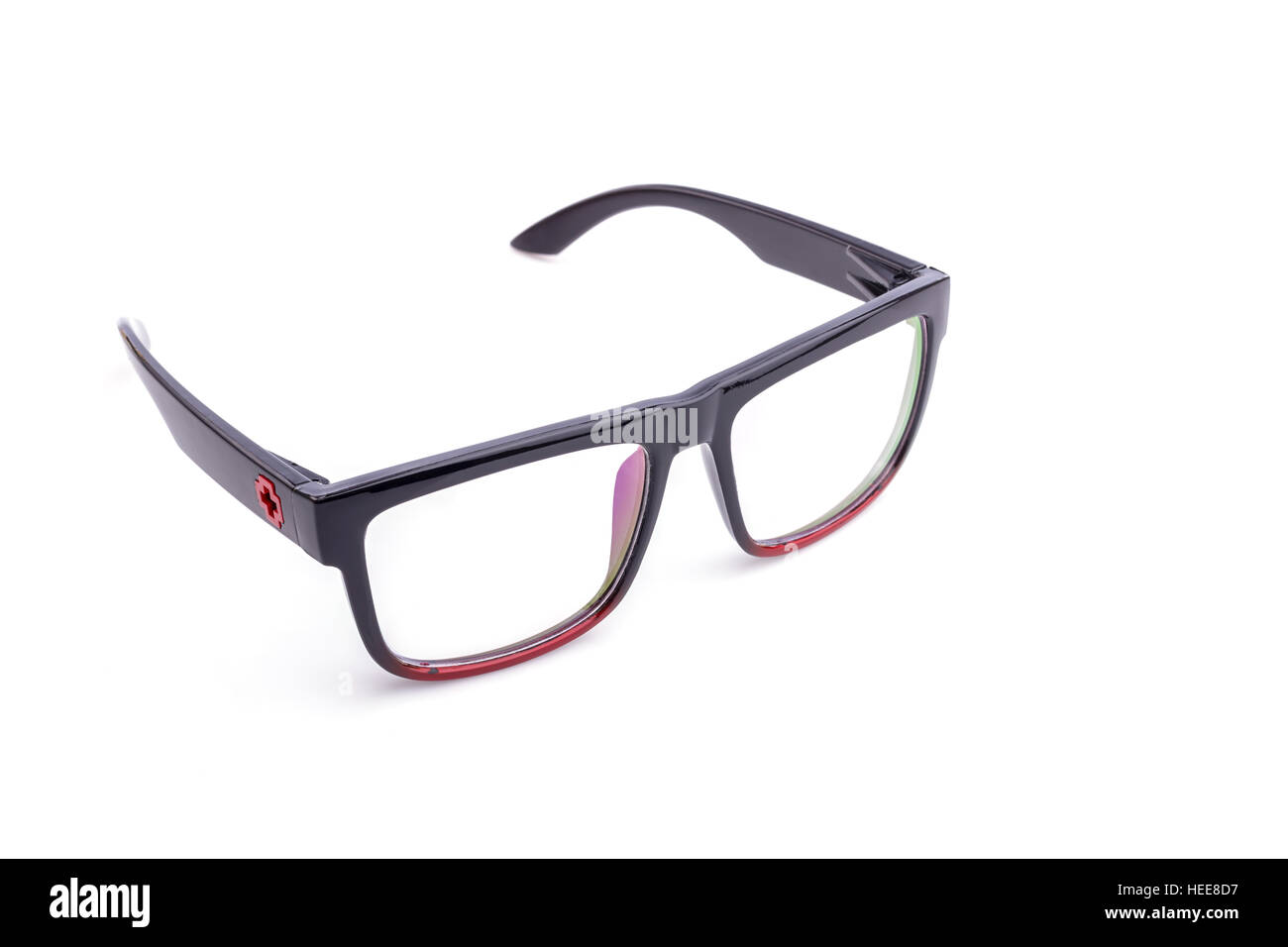 Close up black eye glasses isolated on white background Stock Photo - Alamy
