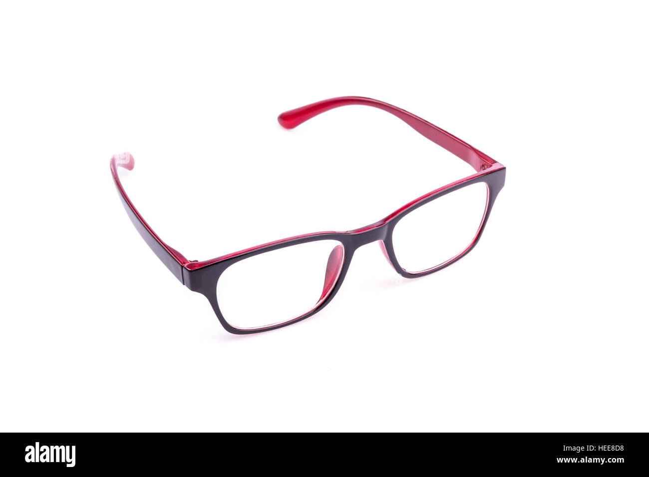 Close up black eye glasses isolated on white background Stock Photo - Alamy