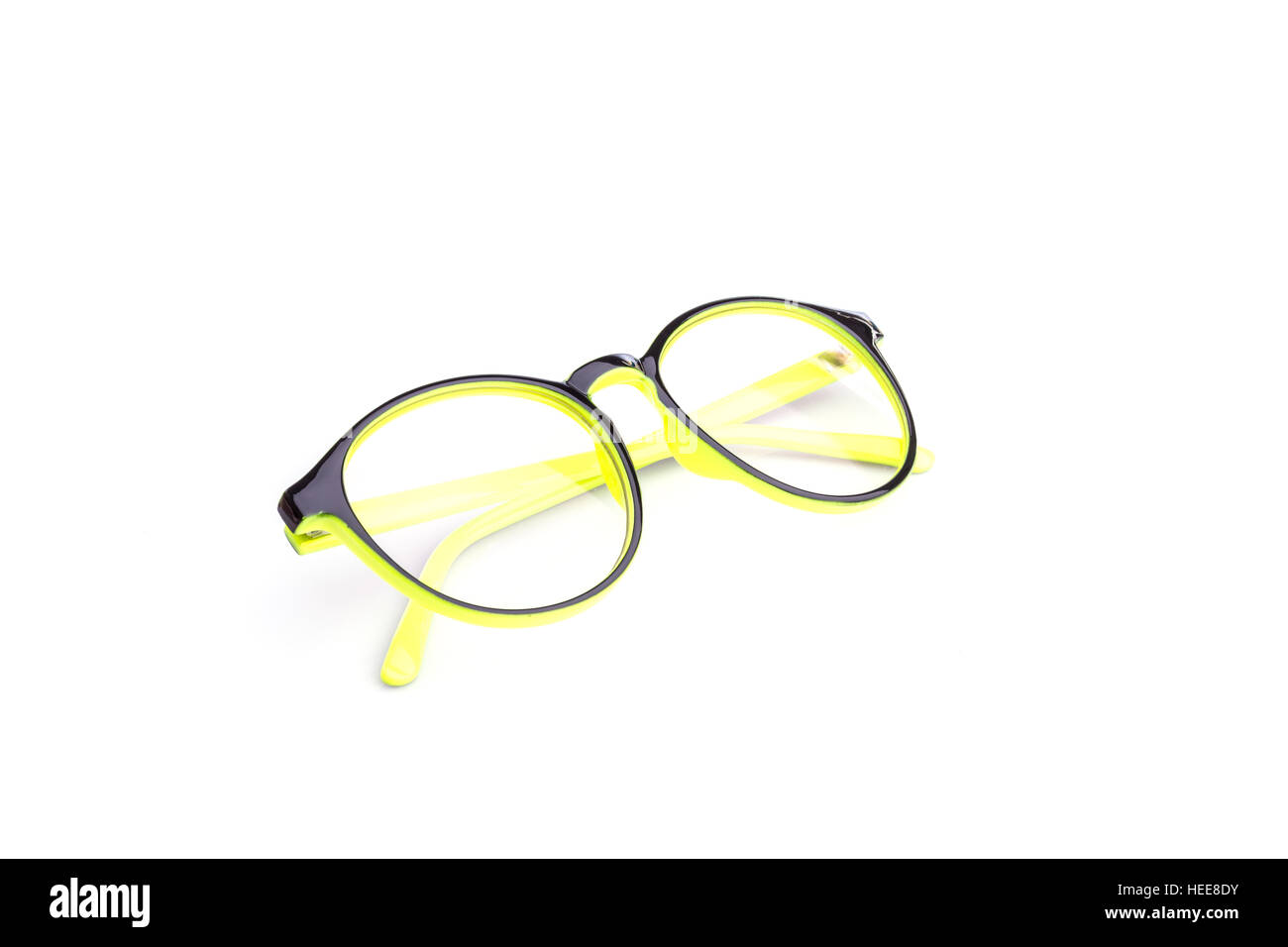 Close up black eye glasses isolated on white background Stock Photo - Alamy