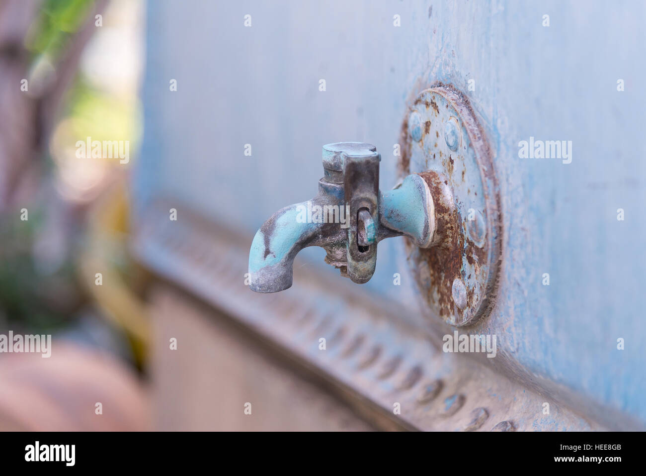 Old Steel Faucet, Tap, Rust on steel. shallow DOF Stock Photo - Alamy