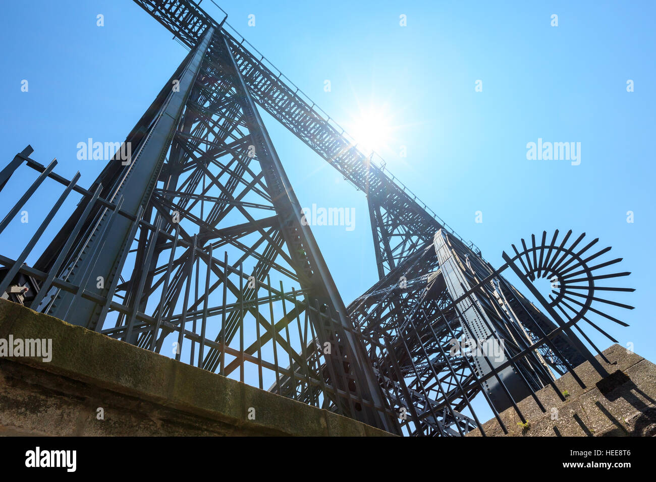 The Maria Pia railway bridge (Ponte Maria Pia) on sunshine sky ...