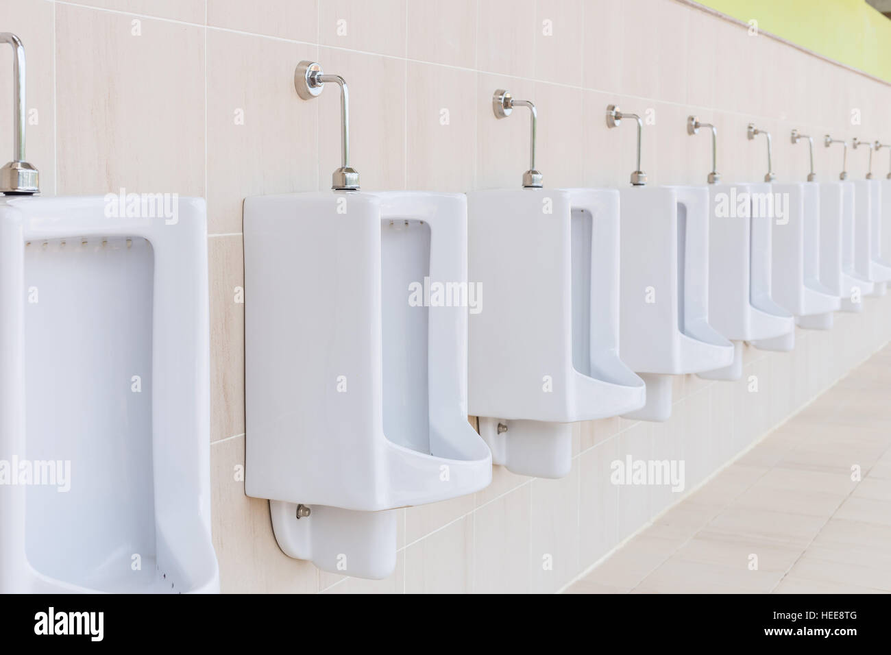 New row of outdoor urinals Men public toilet Stock Photo - Alamy