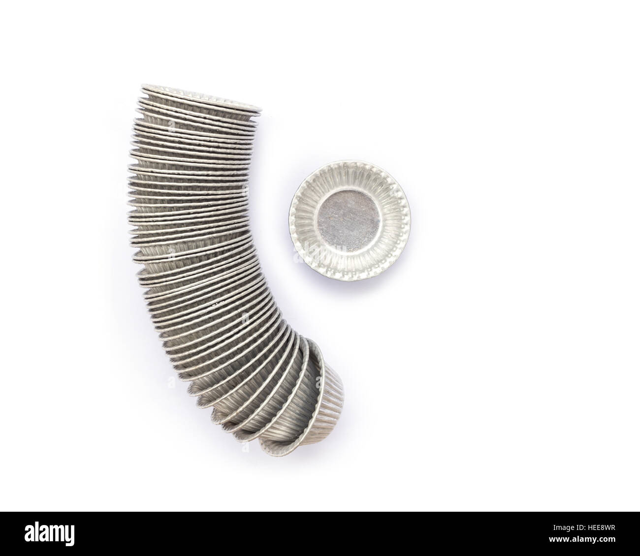 Top view aluminium cup for bakery isolated on white background Stock ...