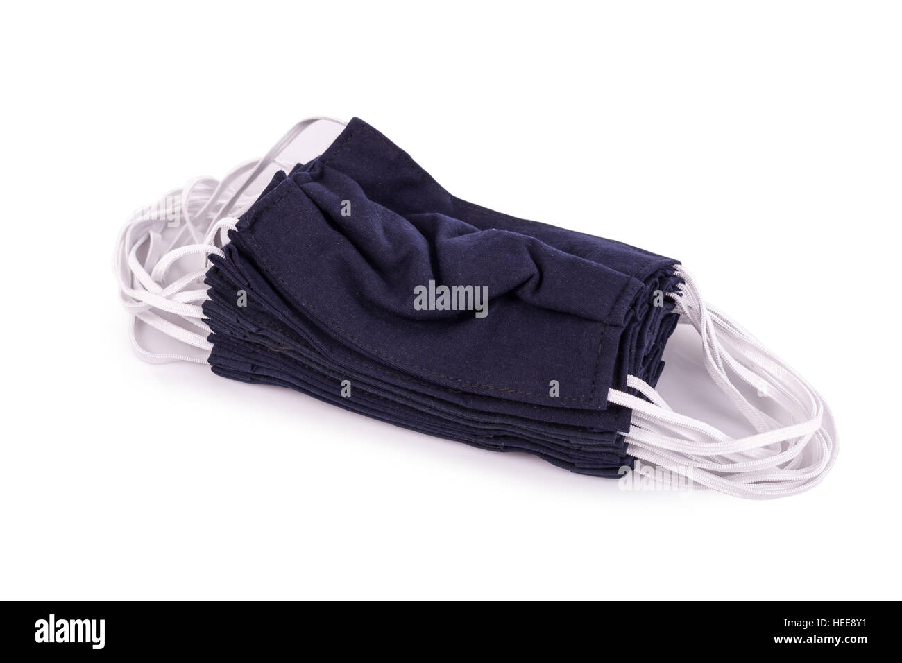 Close up black textile dust mask isolated on white background Stock ...