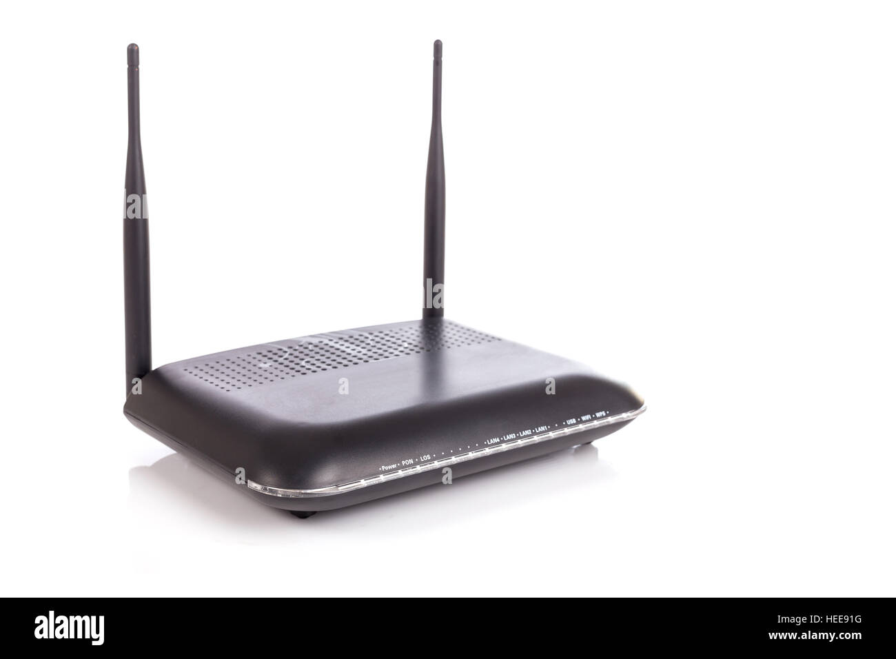 New black Wireless Router isolated on white background Stock Photo - Alamy