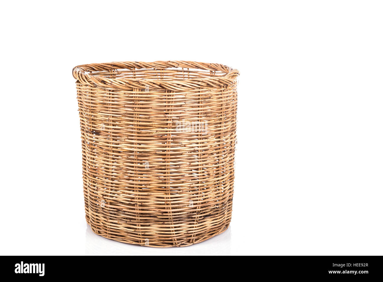 Close up handmade rattan basket isolated on white background Stock ...